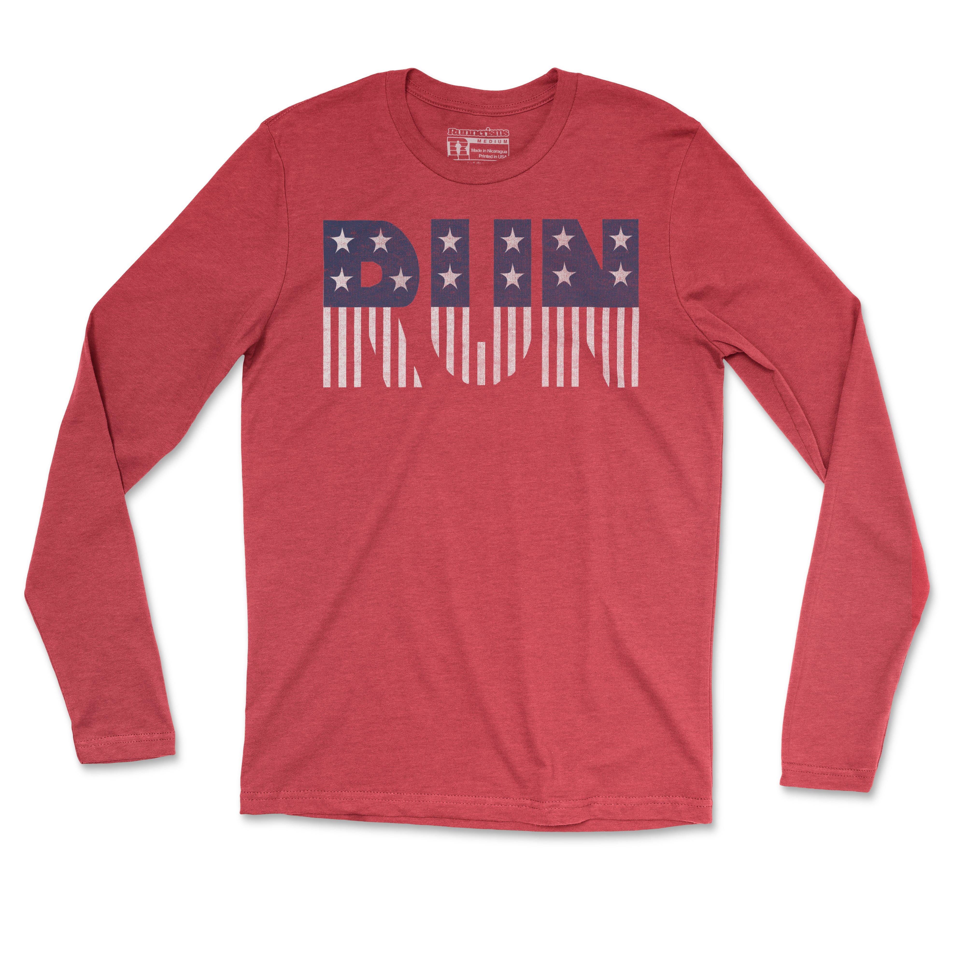 American Flag Run - Unisex Long Sleeve T Shirt – Runnerisms